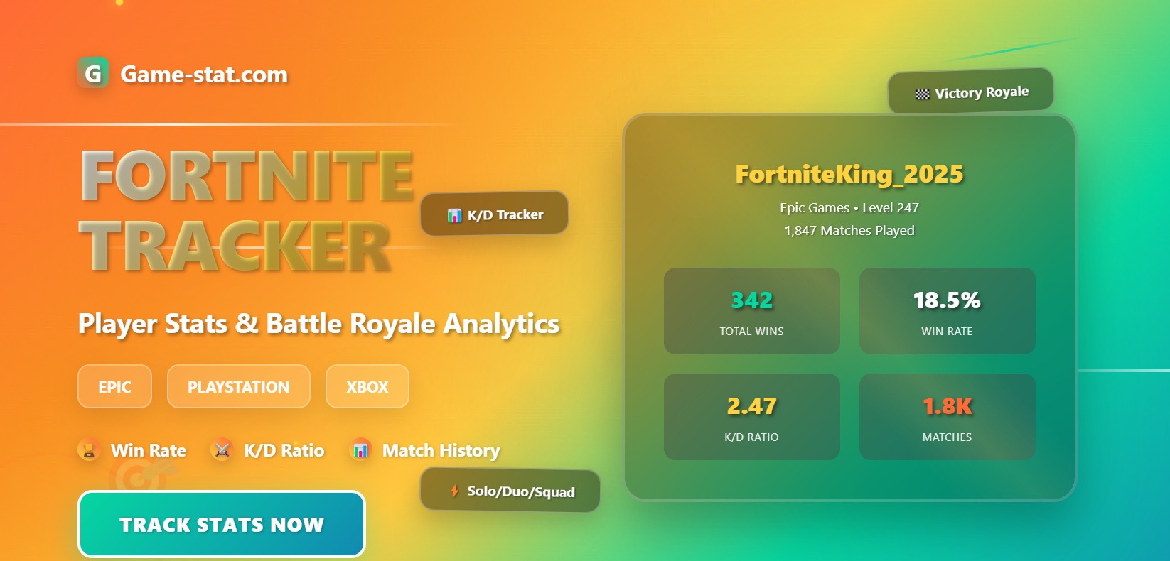 Rastreador de Fortnite y Estadísticas de Jugadores - Game-stat.com